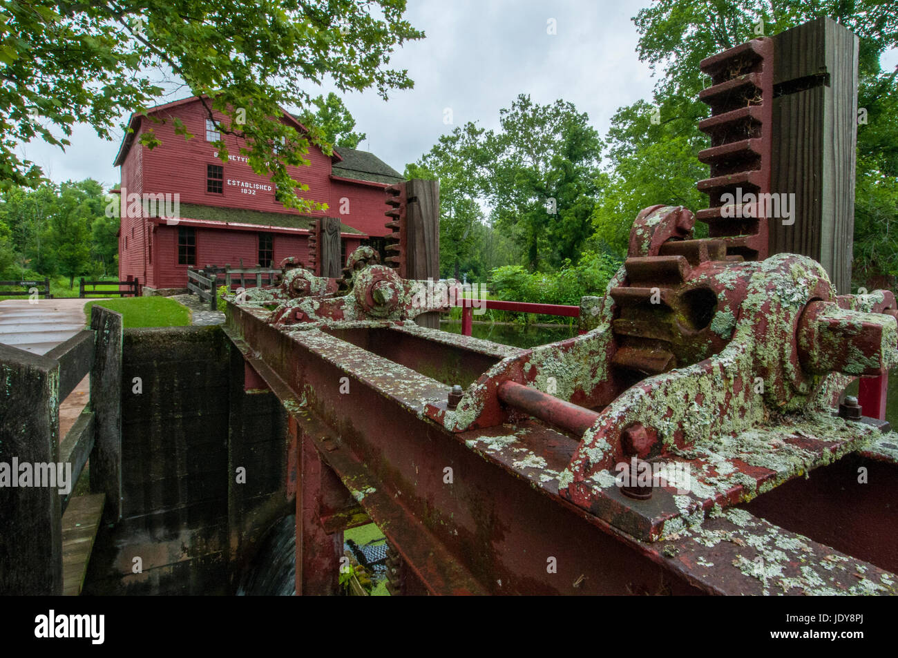 Close-up of the gears at Bonneyville Mills Park, Bristol, Indiana Stock ...