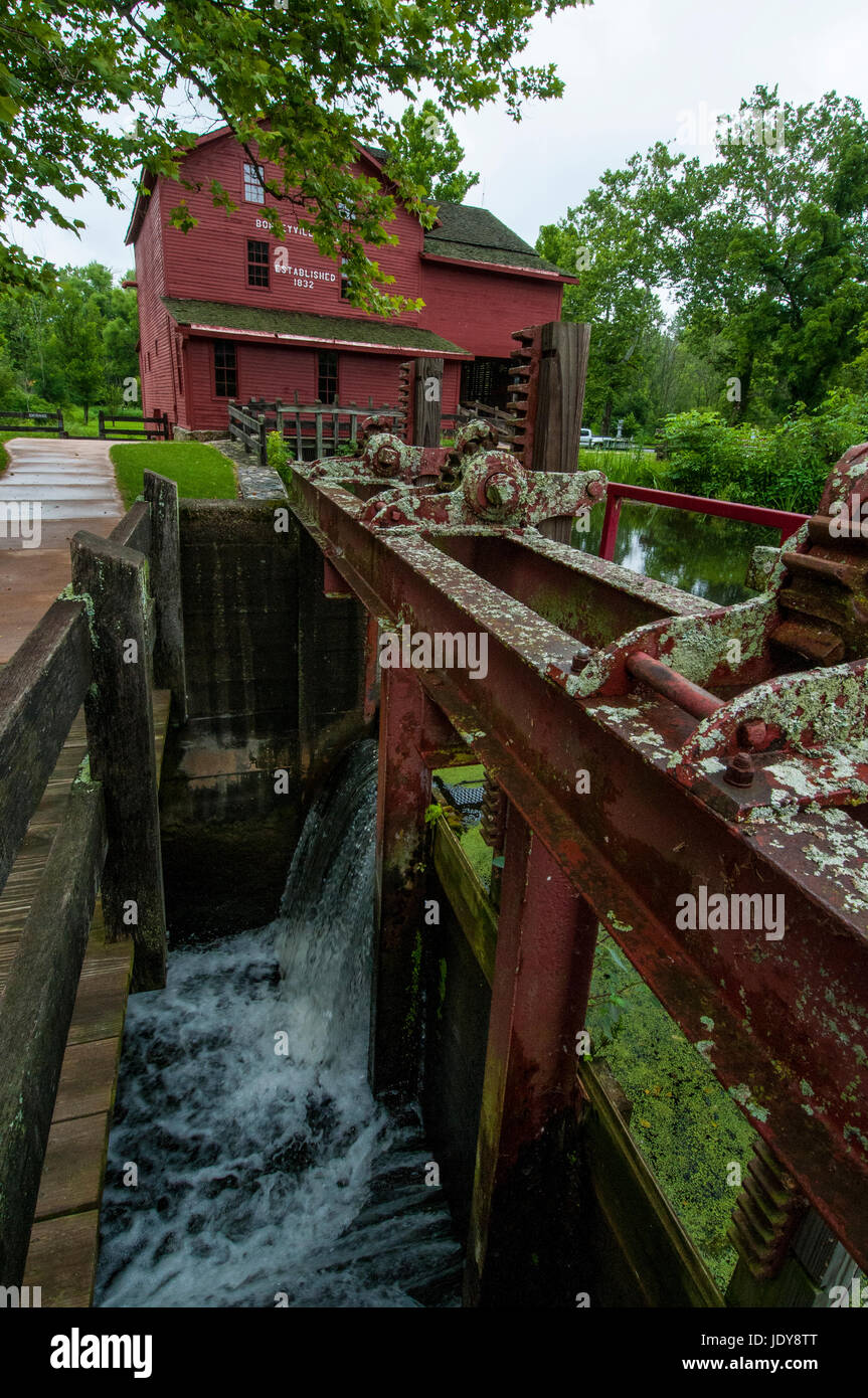 Bonneyville Mills Park built in 1832, Bristol, Indiana Stock Photo - Alamy