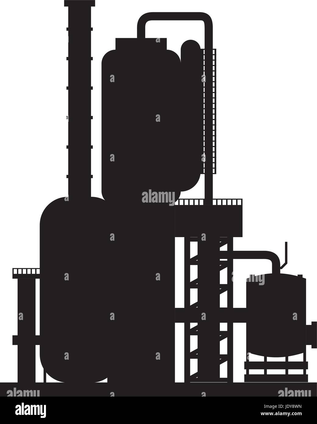 Silhouette oil refinery tower sunrise Stock Vector Images - Alamy