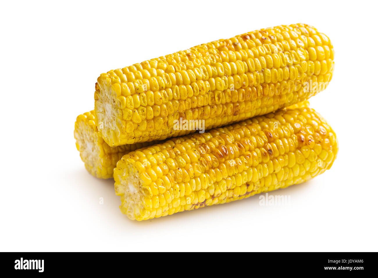 roasted corn on white background Stock Photo - Alamy