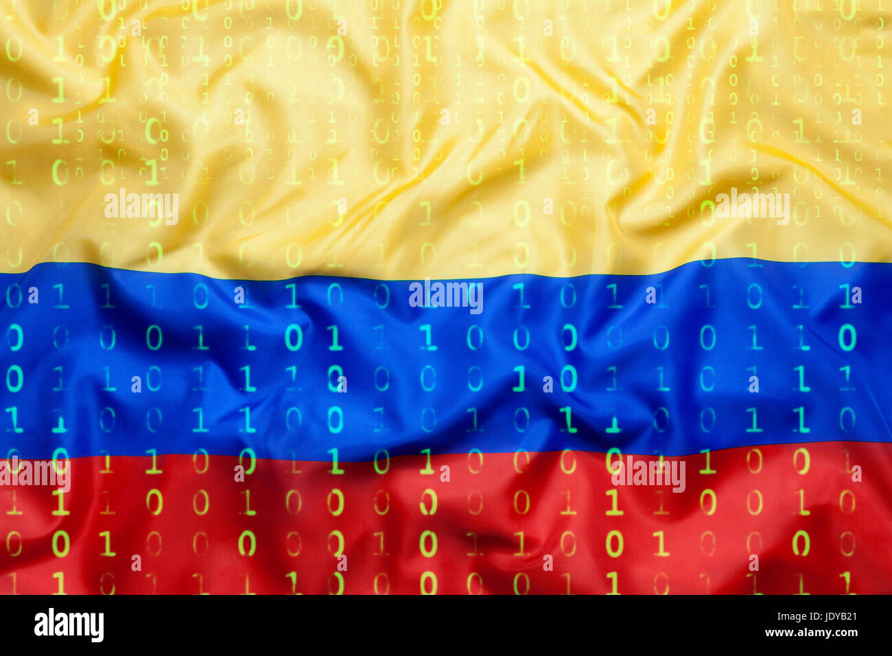 Data protection, binary code with Colombia flag Stock Photo - Alamy
