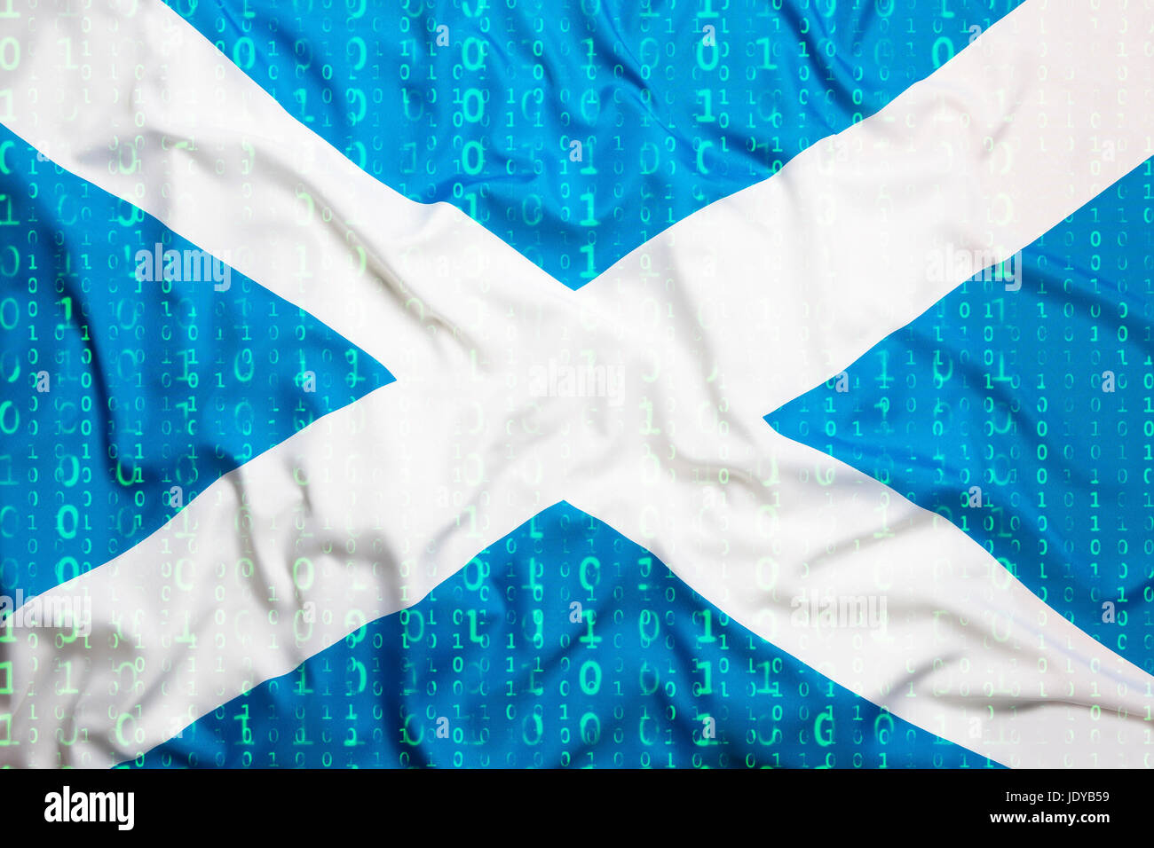Data protection, binary code with Scotland flag Stock Photo - Alamy