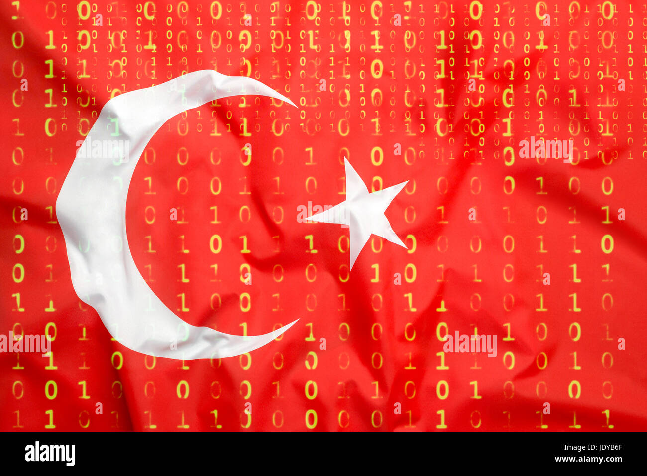 Data protection, binary code with Turkey flag Stock Photo - Alamy