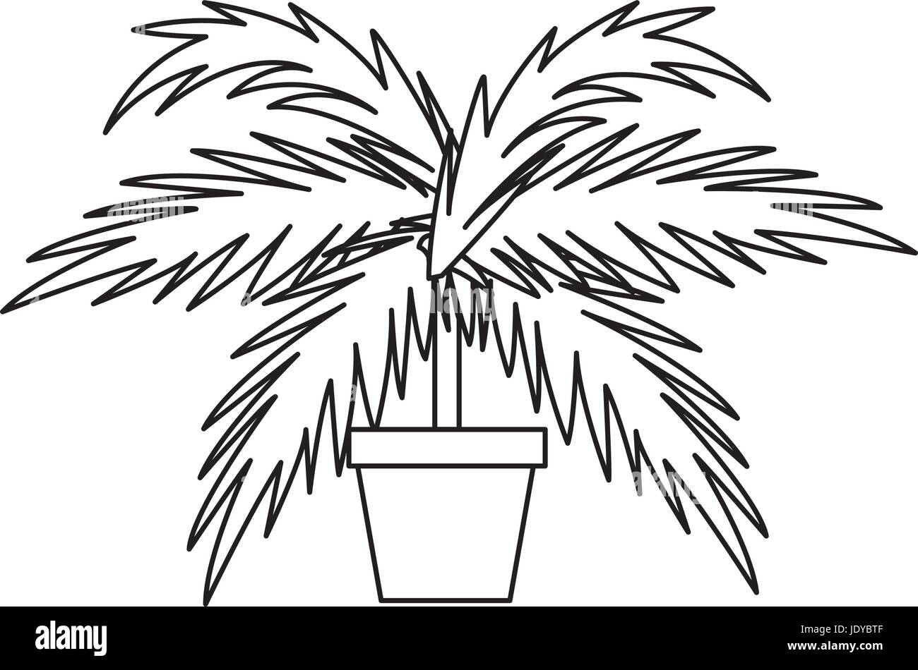 potted palm tree plant natural decoration interior Stock Vector Image ...