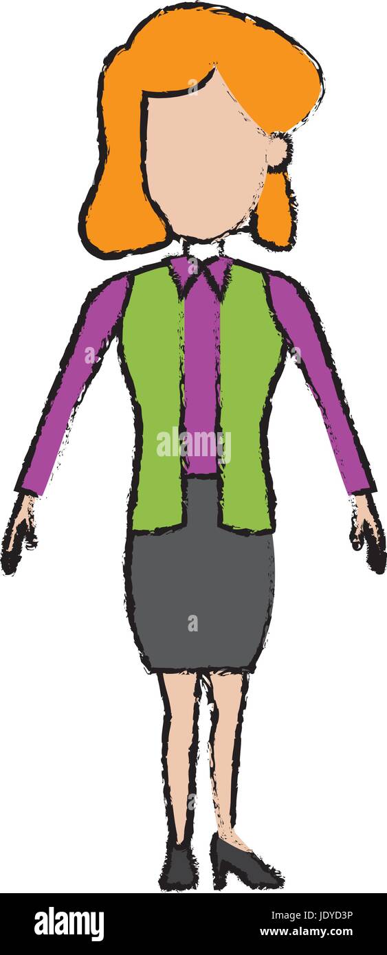 standing woman character female people business Stock Vector Image ...