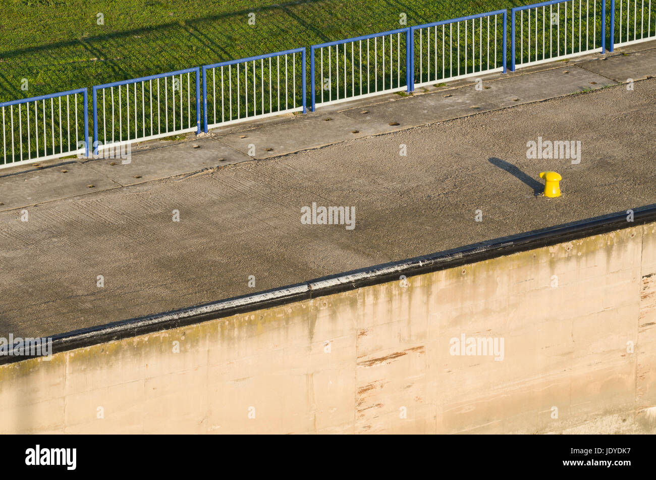 Blue White Railing on the Flood Gate Edge Stock Photo - Alamy