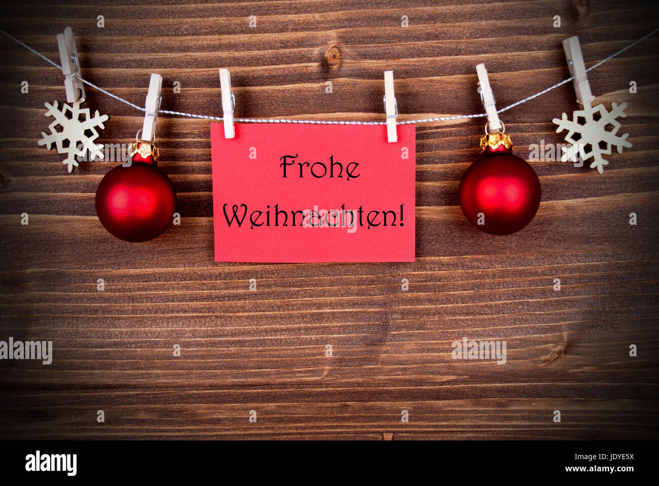 Red Banner with the German Words Frohe Weihnachten which means Merry ...