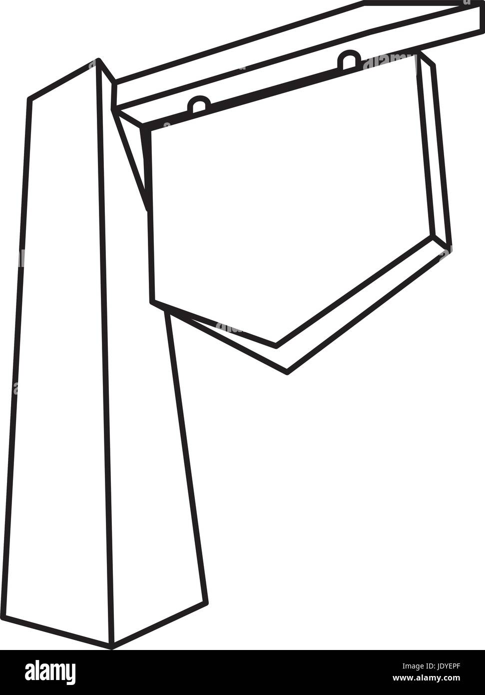 Wooden arrow vector empty signboard Black and White Stock Photos ...