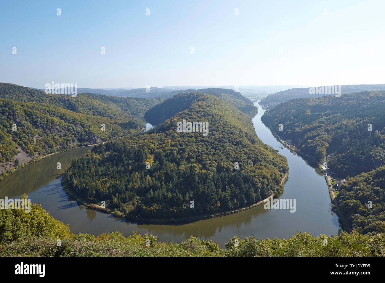 The Saar Loop (Saarland, Germany) near Mettlach taken at full sunshine ...
