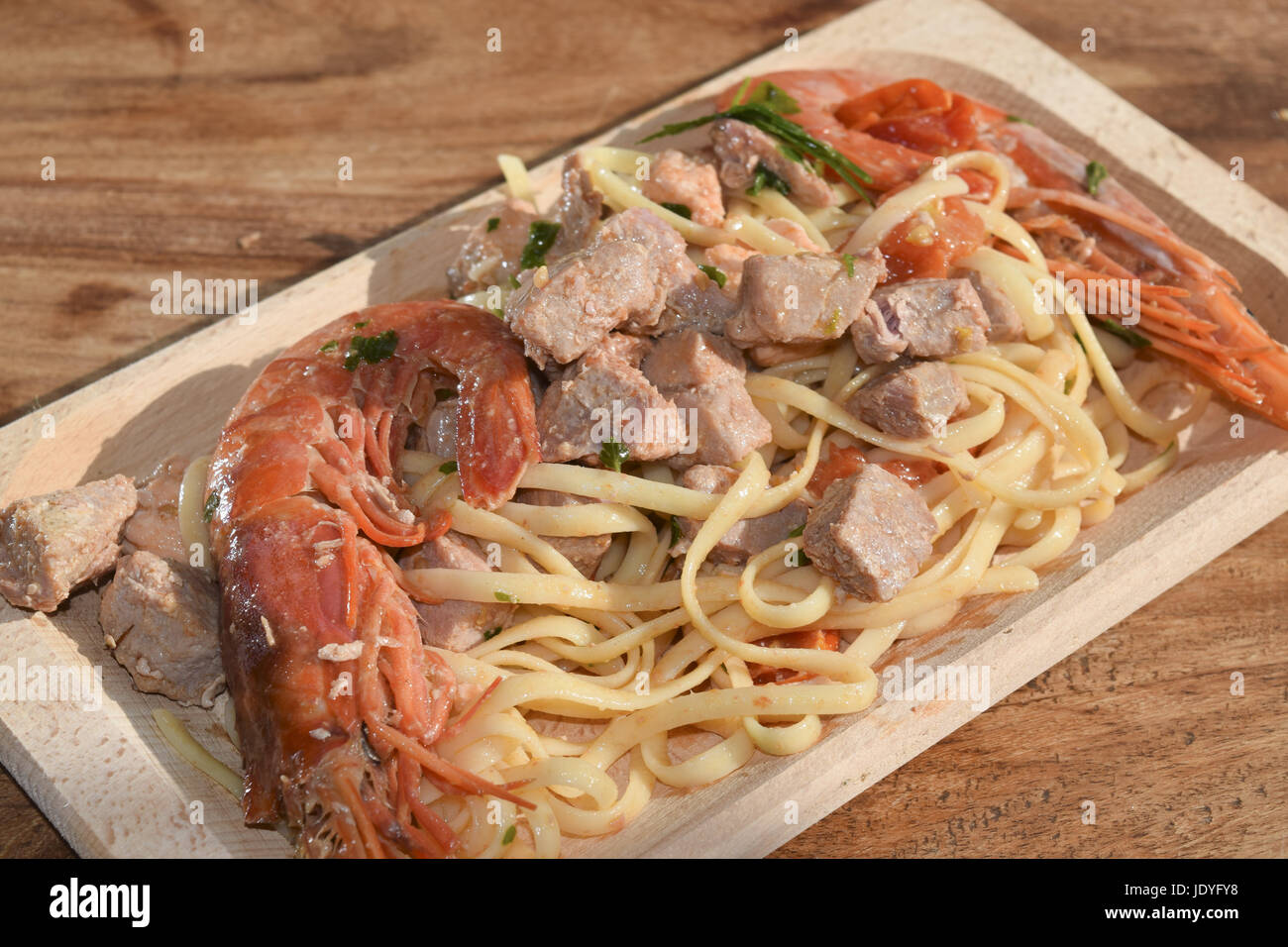 a typical italian recipe: pasta allo scoglio Stock Photo - Alamy