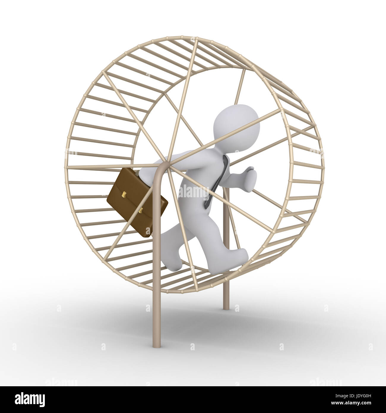 3d businessman is running inside a hamster wheel Stock Photo - Alamy