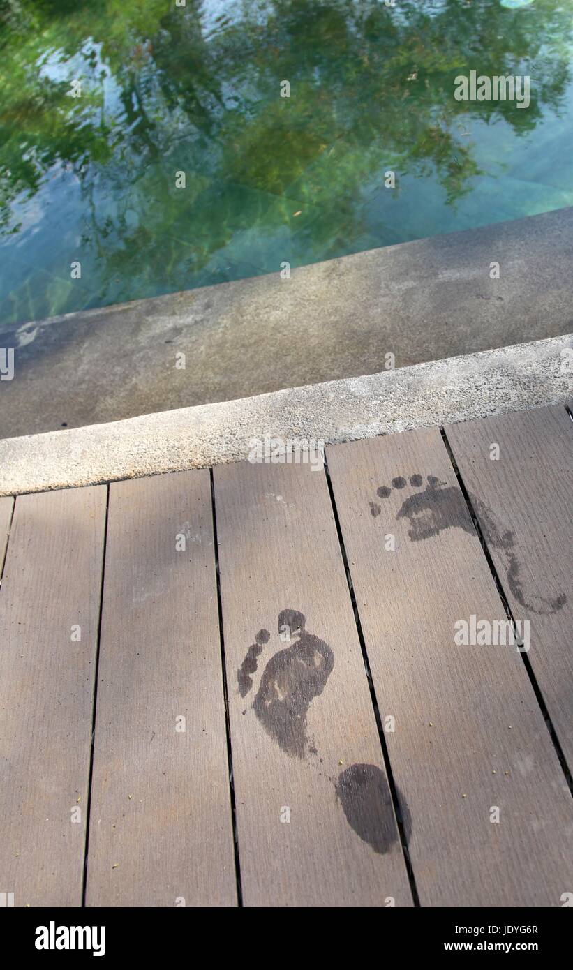 Swimming pool footprints hi-res stock photography and images - Alamy