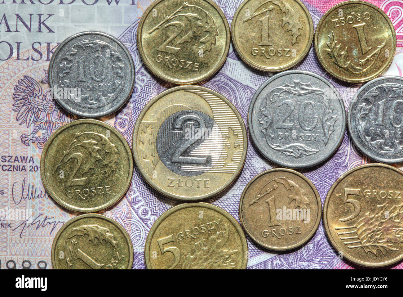 Polish Zloty Bills and coins Stock Photo - Alamy