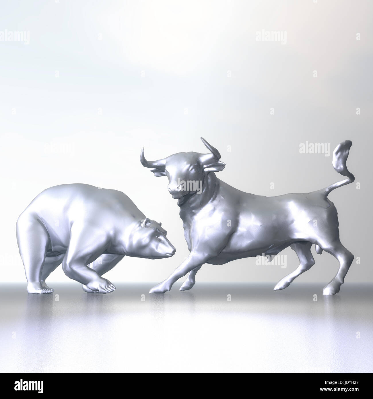 Digital Illustration of Bull and Bear Stock Photo - Alamy