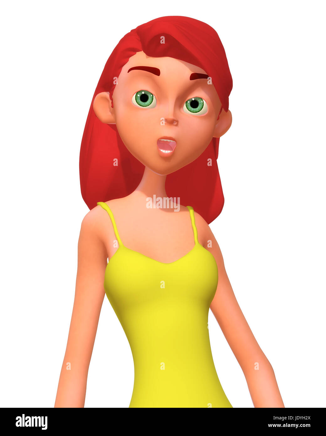 Digital Illustration of a Cartoon Woman Stock Photo - Alamy