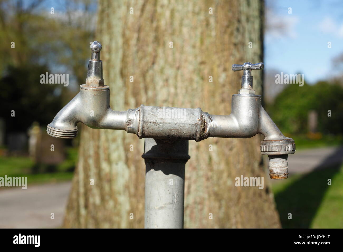 Metal Cemetery, Double connection Stock Photo - Alamy