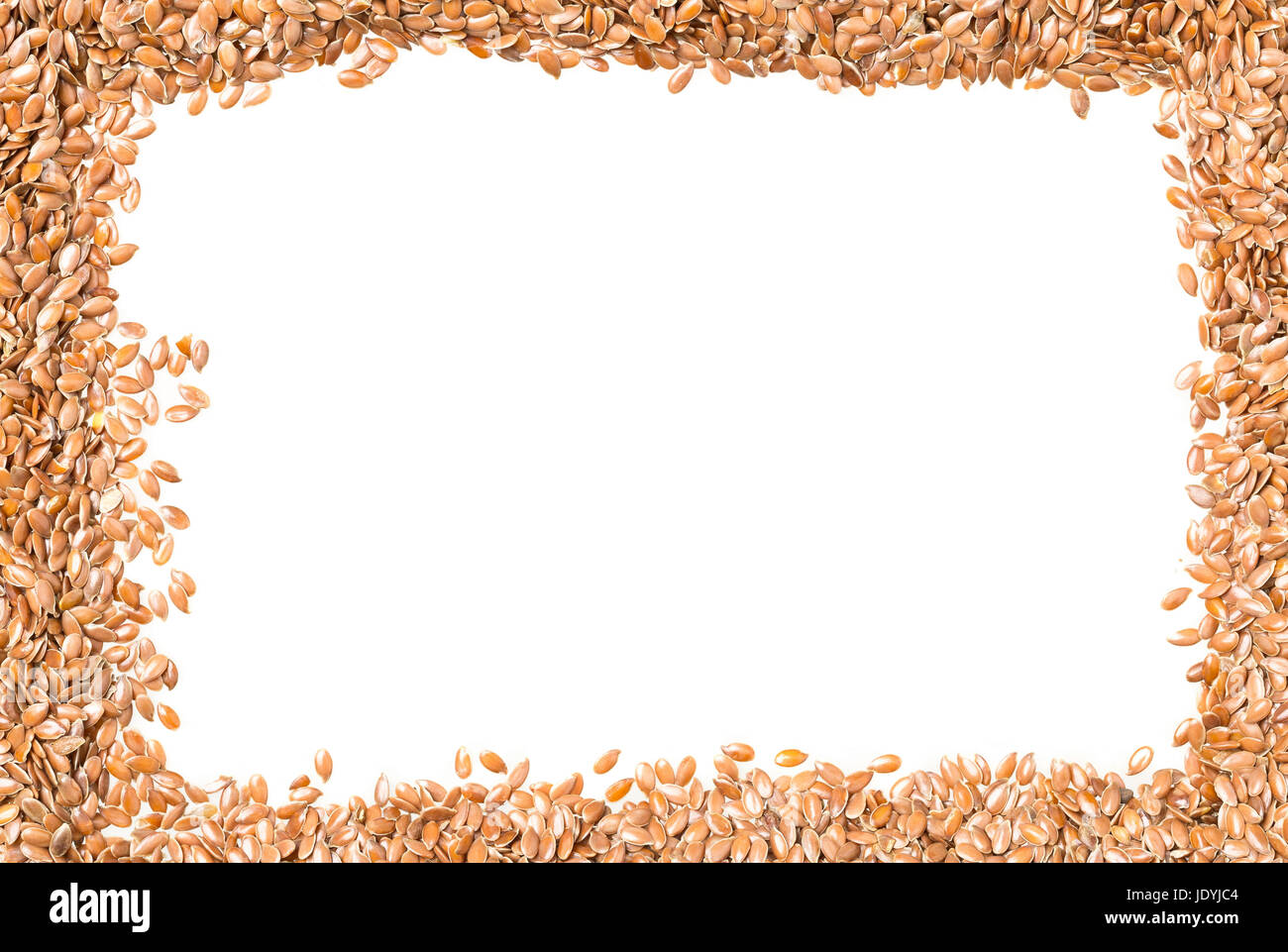 Raw, unprocessed linseed or flax seed background frame border Stock ...