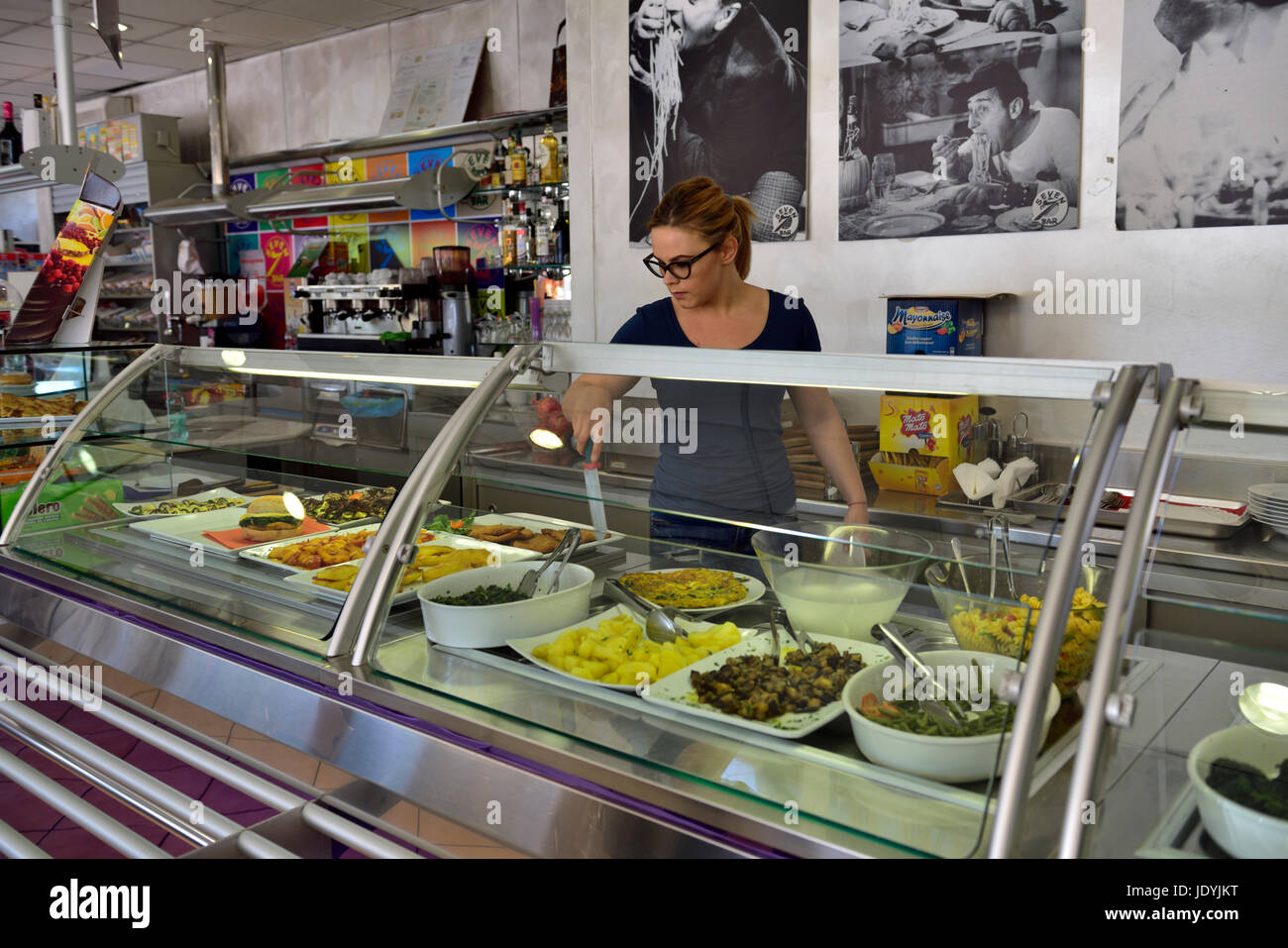 Inside small local Italian cafe associated with Eni petrol station ...