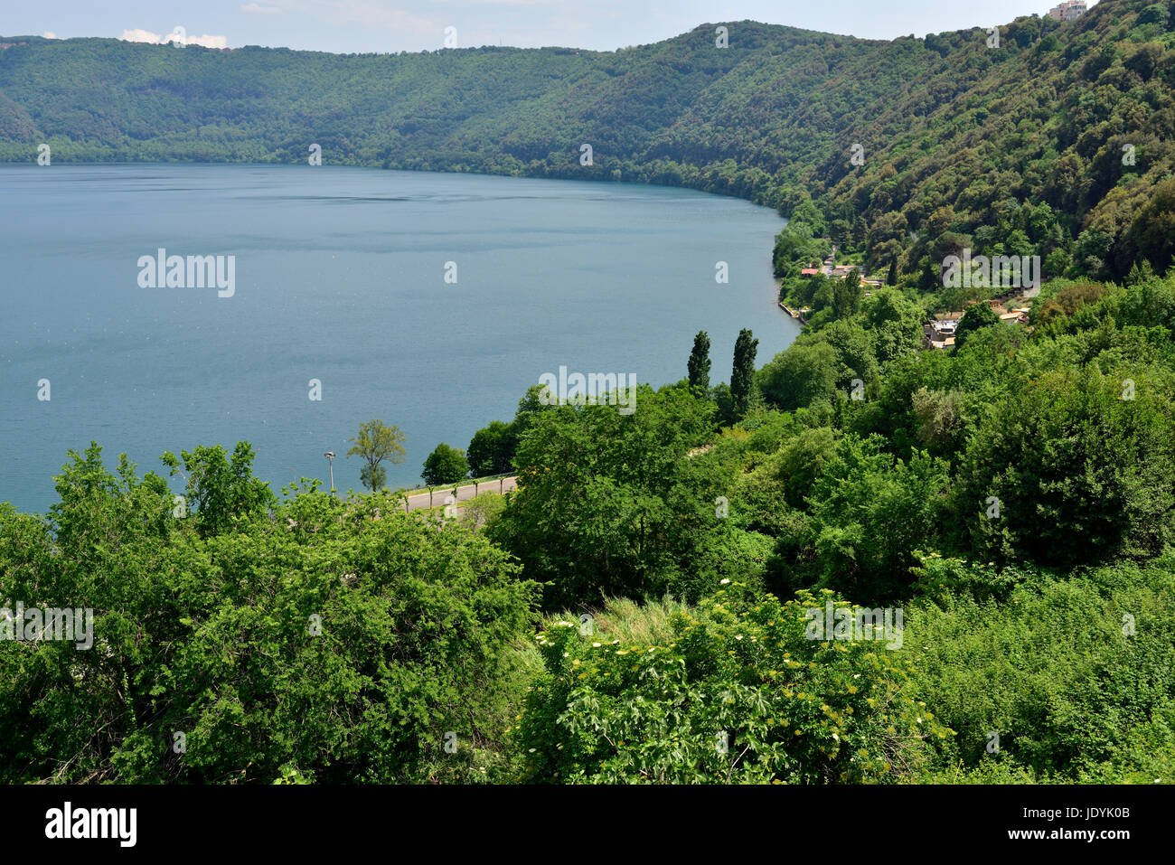 Lake Albano, small Italian volcanic crater lake in the Alban Hills of ...