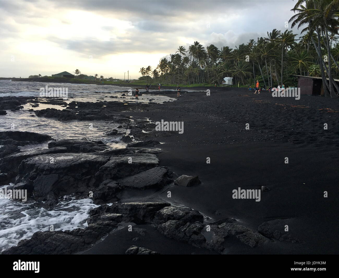 Punaluu Black Sand Beach Stock Photo - Alamy