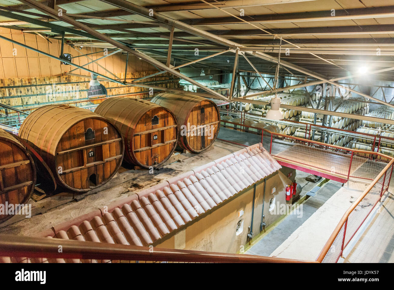 VICUNA, CHILE - JUNE 17: Interior of a Capel pisco production plant on ...