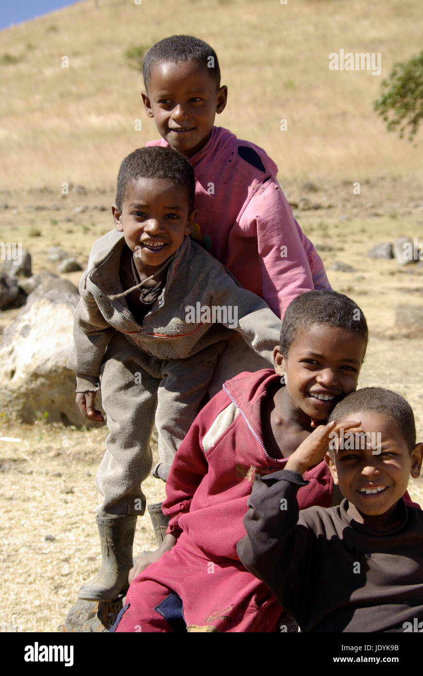 4 Smiling Ethiopian Boys Stock Photo - Alamy