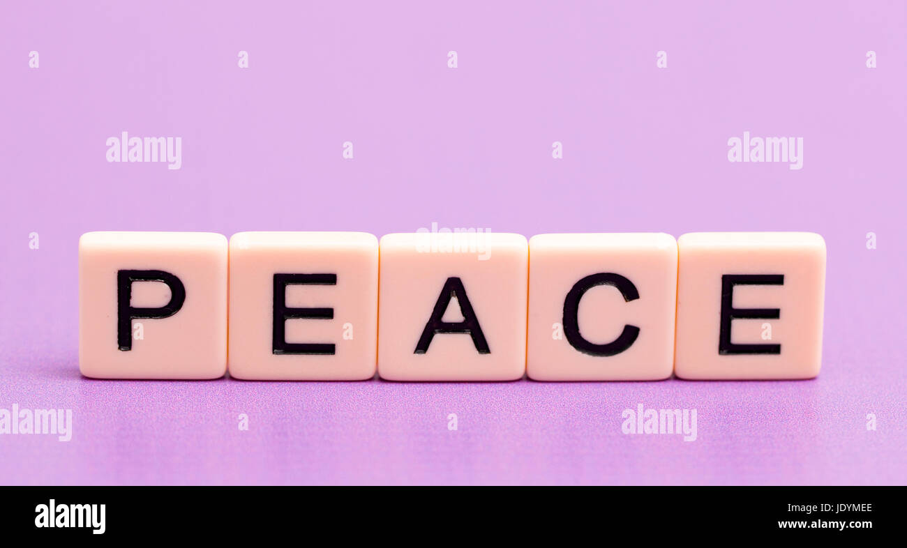 Peace Spelled out in Tiles Stock Photo - Alamy