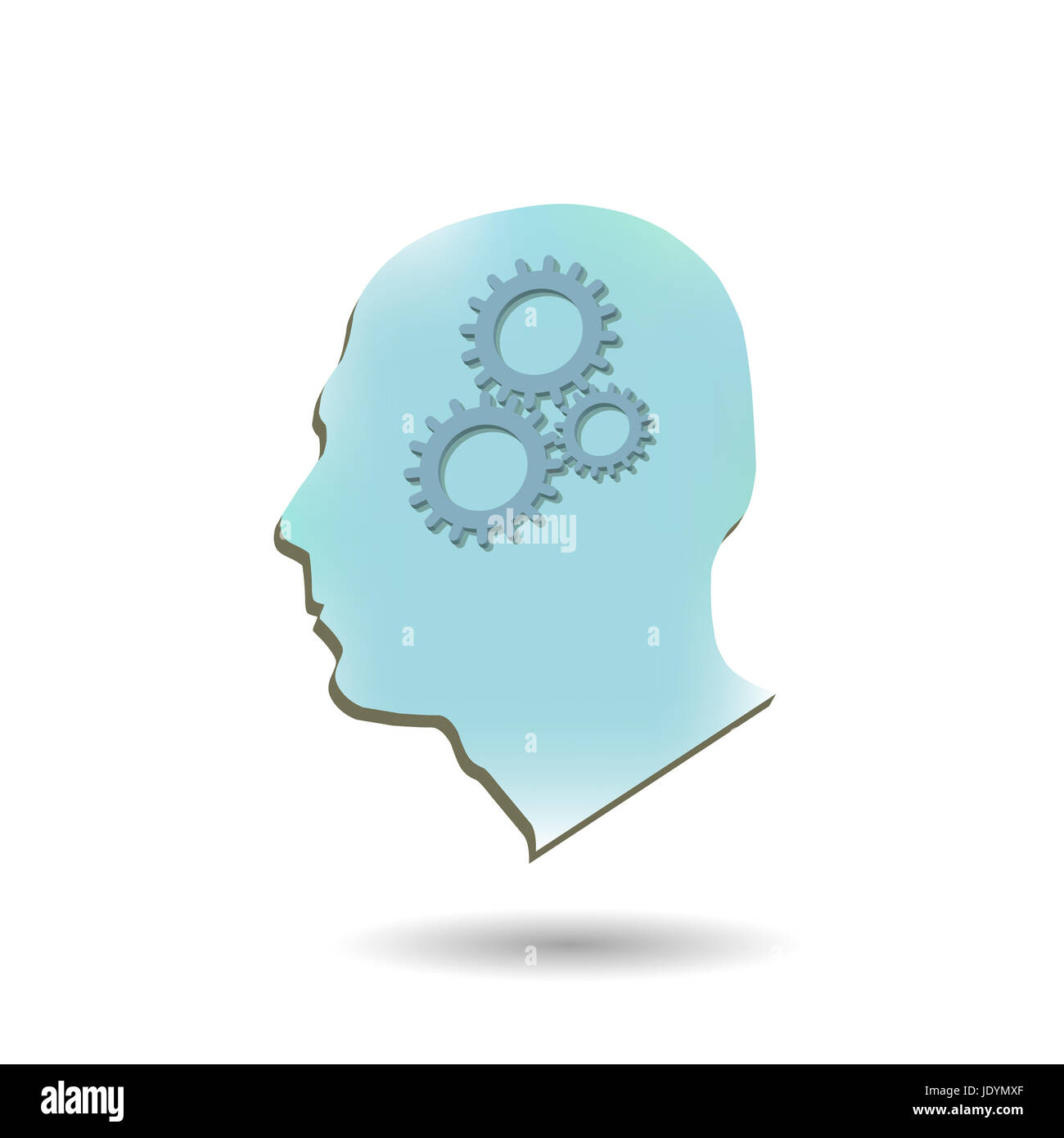 Head brain gears concept symbol hi-res stock photography and images - Alamy