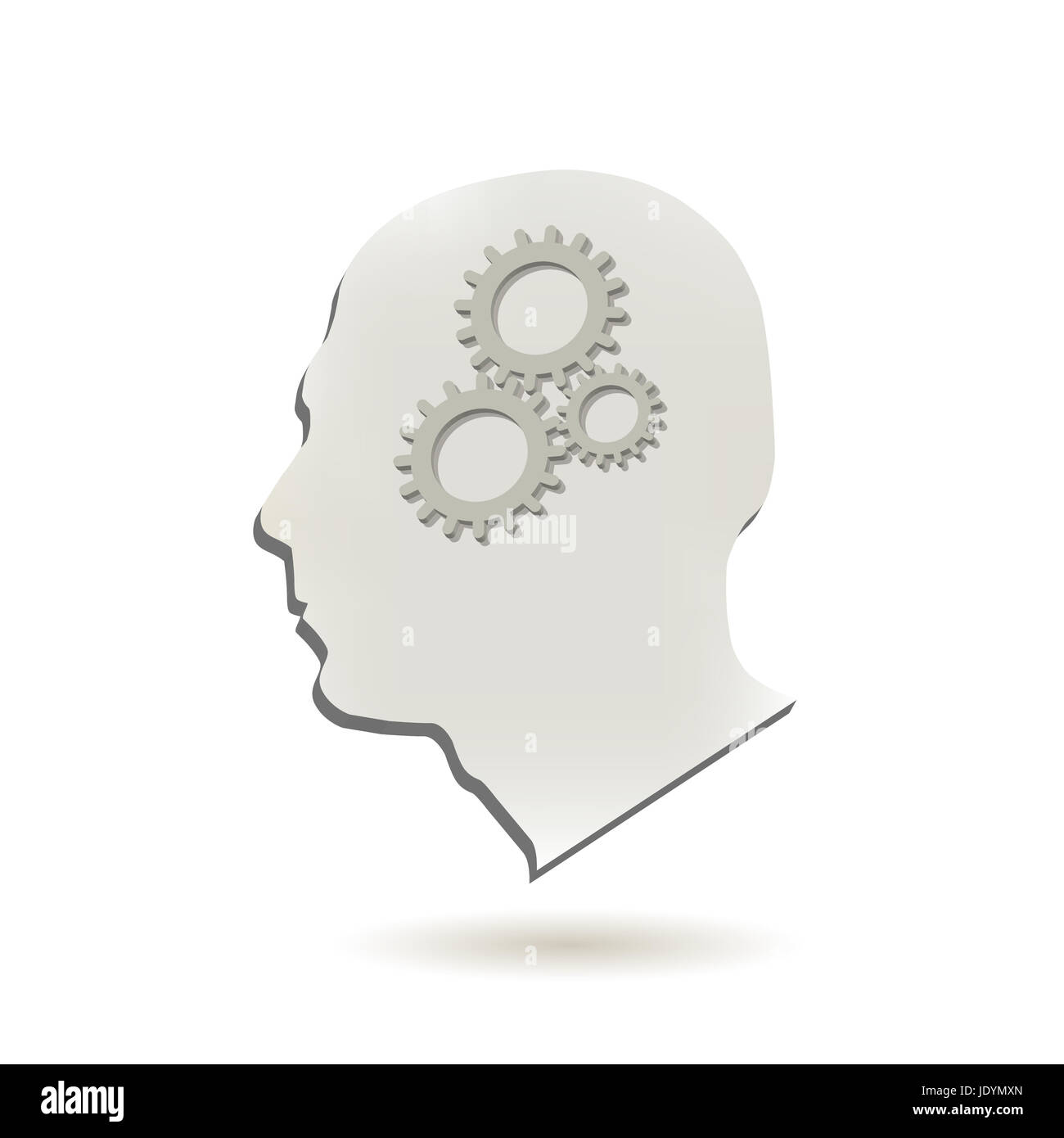 Illustration of gears inside of a head isolated on a white background ...