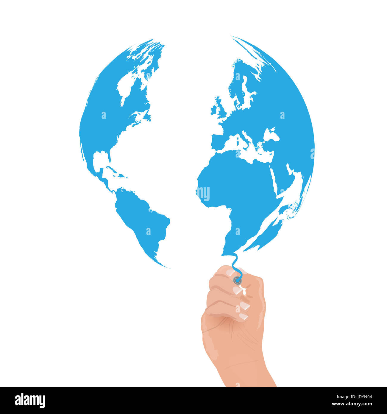 Image light blue world map hi-res stock photography and images - Alamy