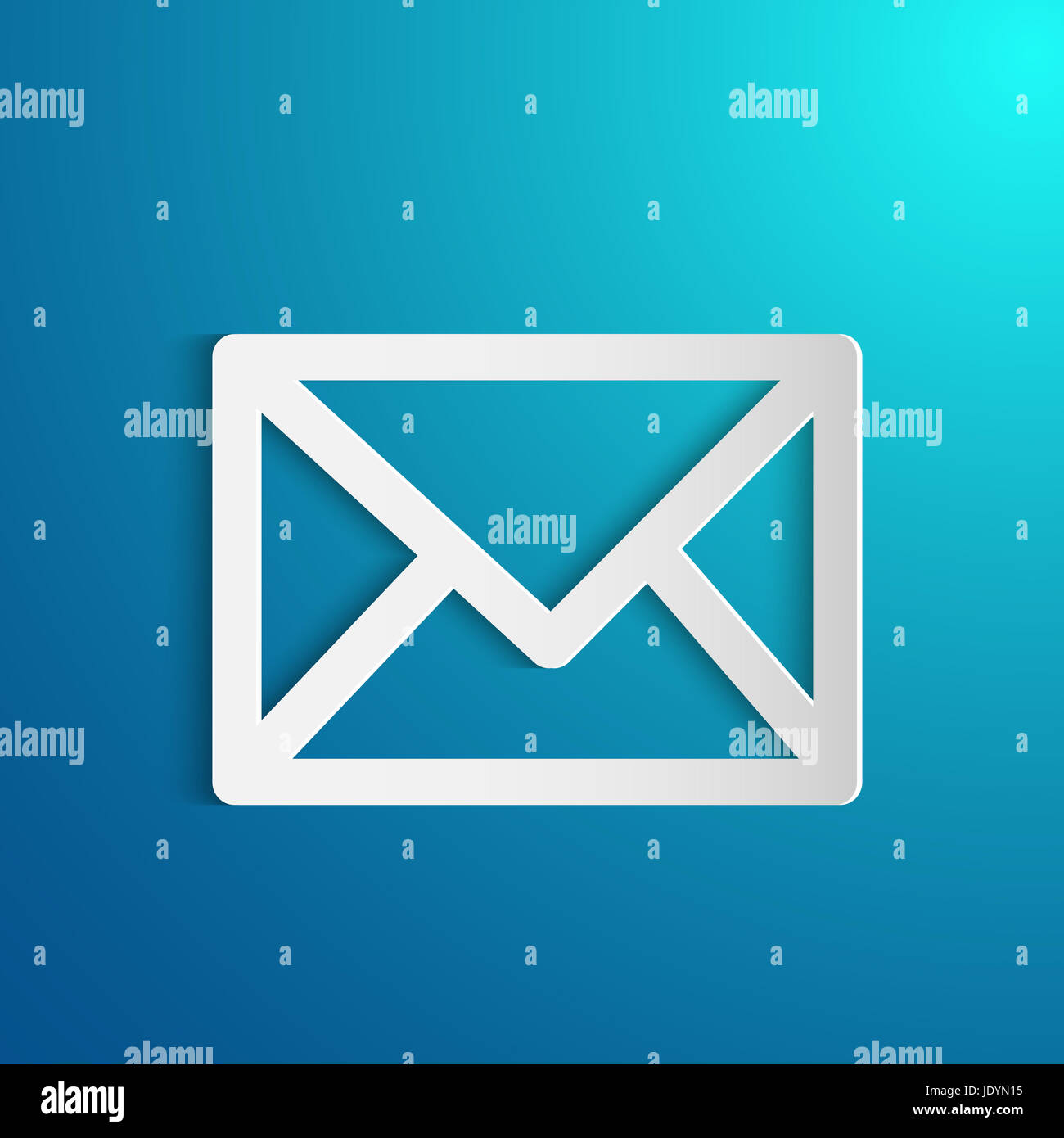Illustration of a mail icon on a colorful blue background Stock Photo ...