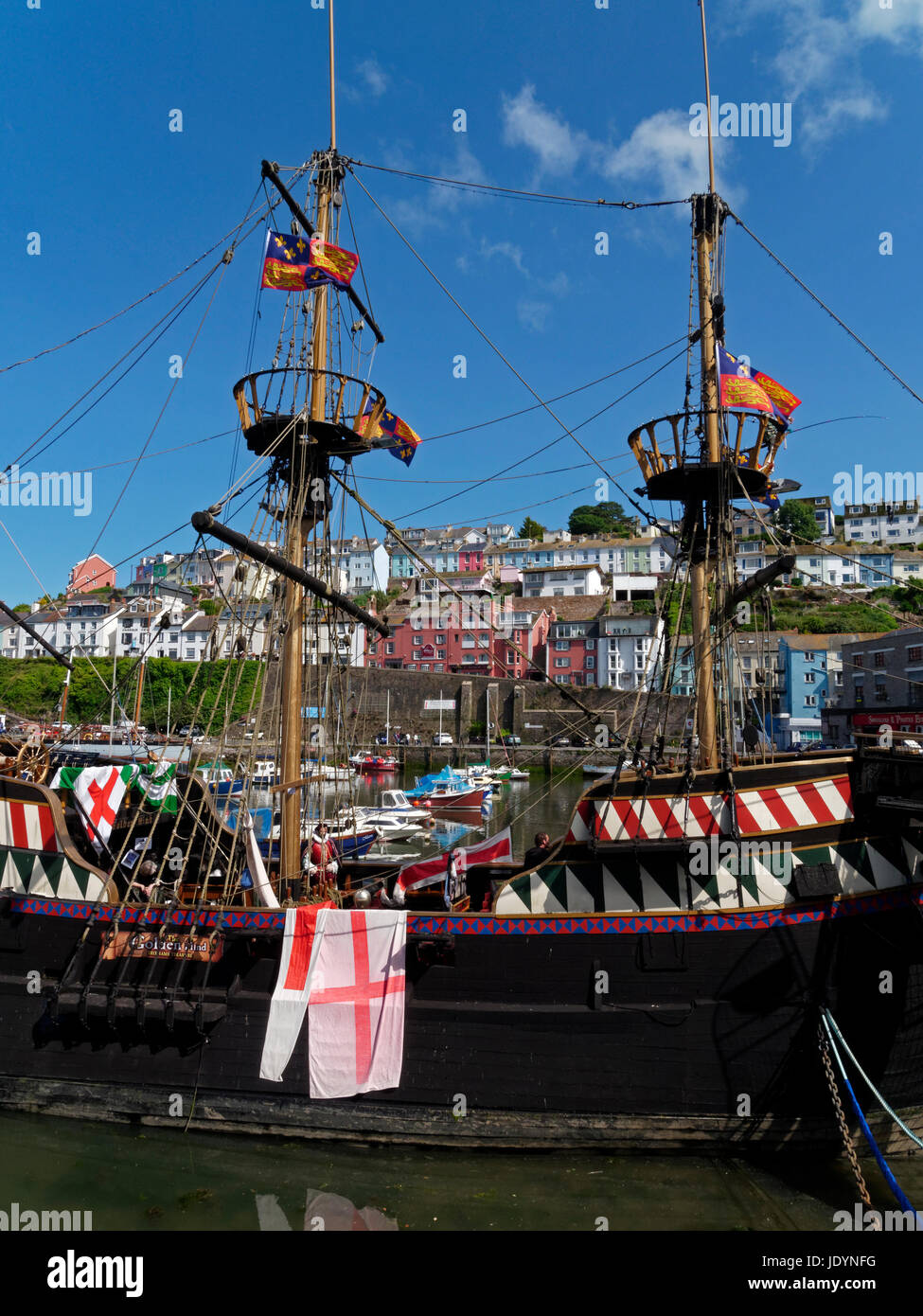 The Golden Hind, a full sized replica of the Tudor ship that was used ...