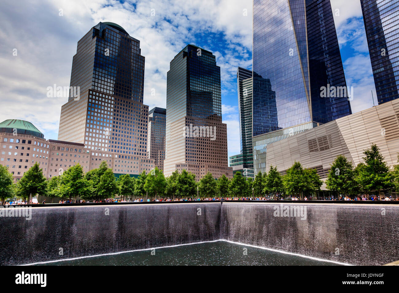 911 Memorial Pool Fountain Waterfall Skyscrapers Buildings New York NY ...