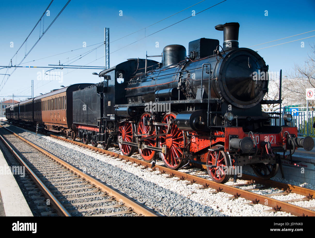 Fano, Marche, Italy - feb 19, 2017: Vintage Steam Locomotive at the ...