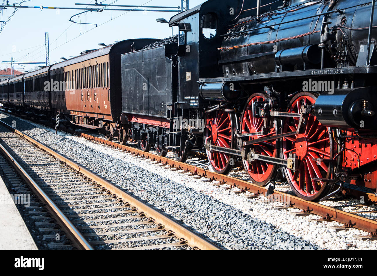 Fano, Marche, Italy - feb 19, 2017: Vintage Steam Locomotive at the ...