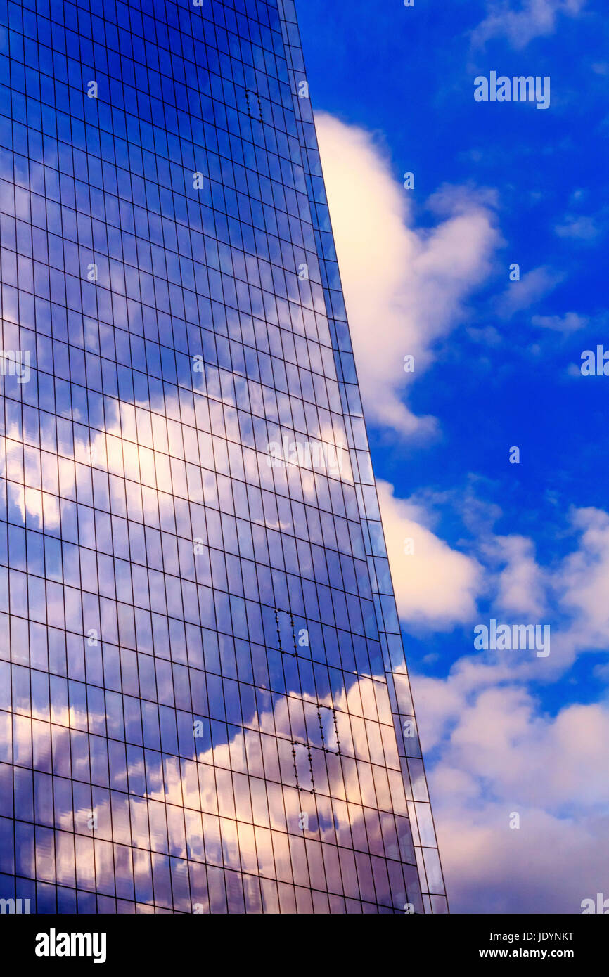 New World Trade Center Glass Building Abstract Skyscraper Blue Clouds ...
