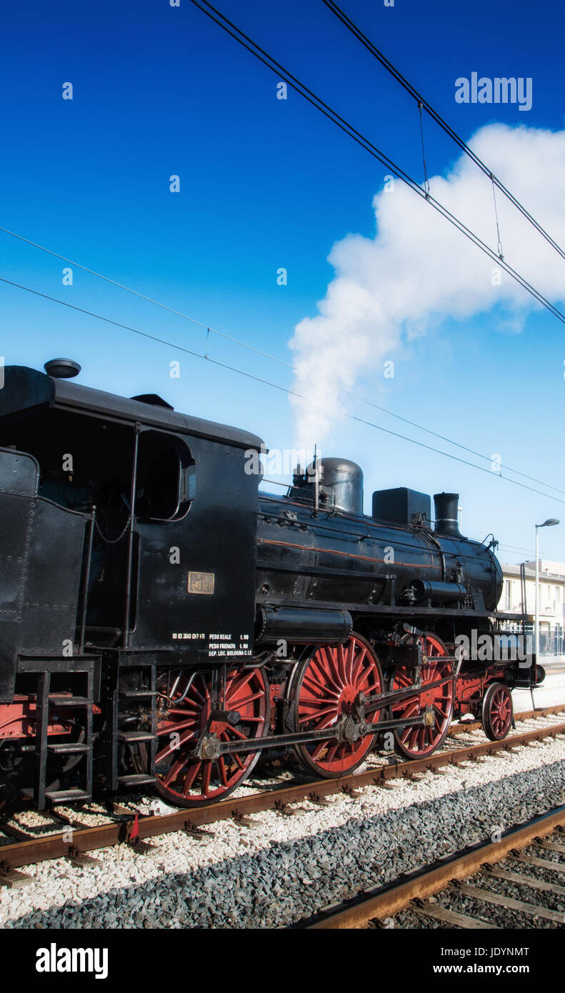 Fano, Marche, Italy - feb 19, 2017: Vintage Steam Locomotive at the ...