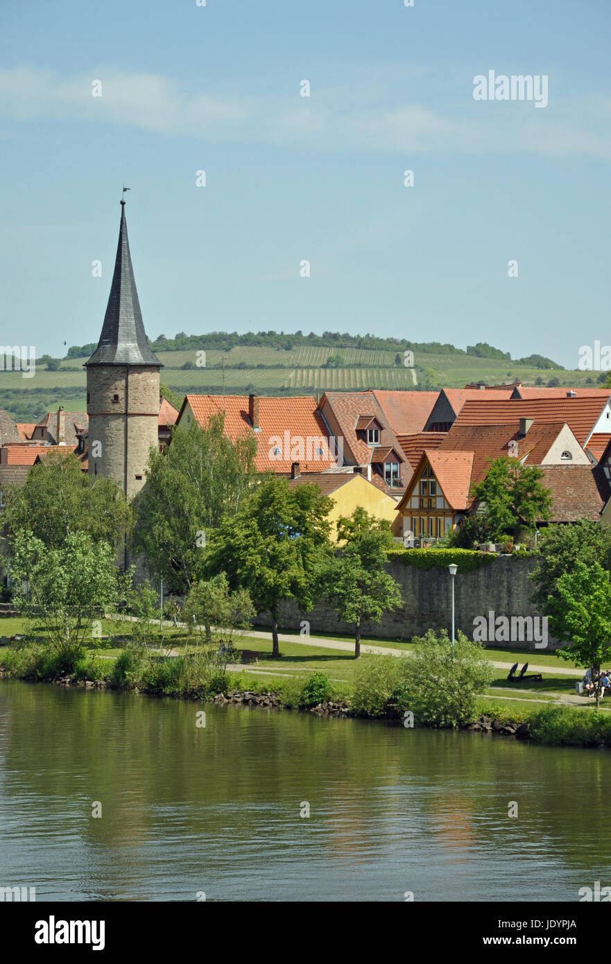 Karlstadt, maintorturm, maintor, turm, wachturm, main, fachwerkhaus ...