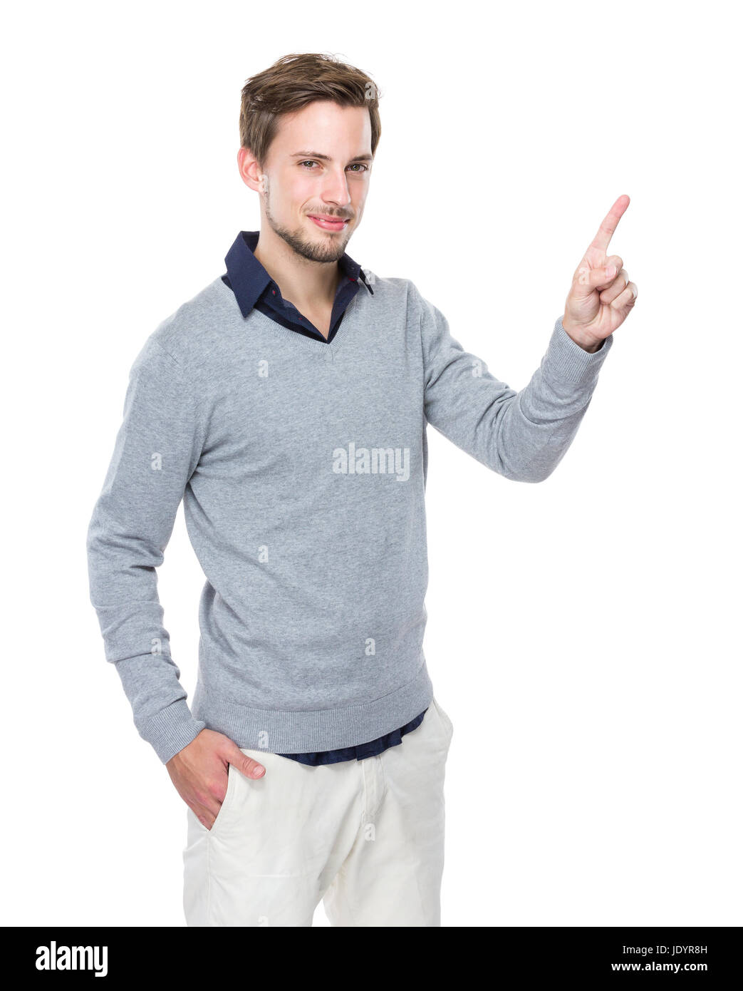 Man with finger point out Stock Photo - Alamy