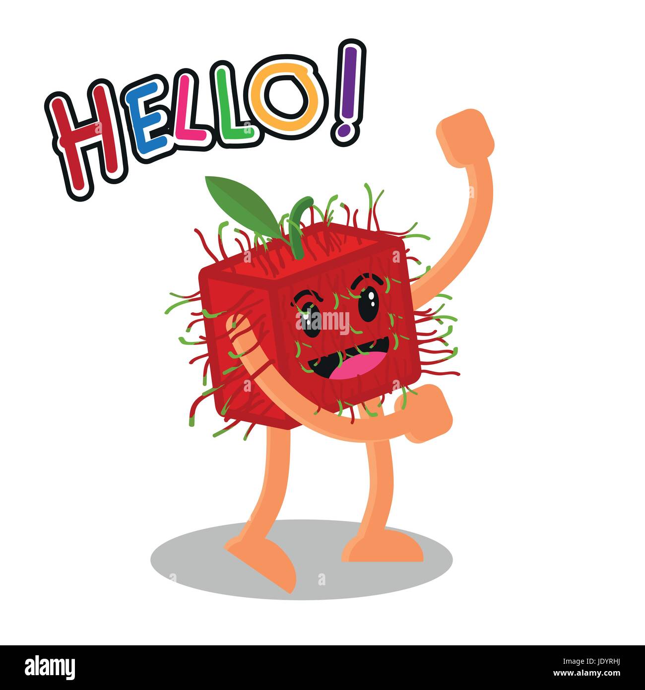 Smiling Rambutan Fruit Cartoon Mascot Character, Fruit happy Isolated ...