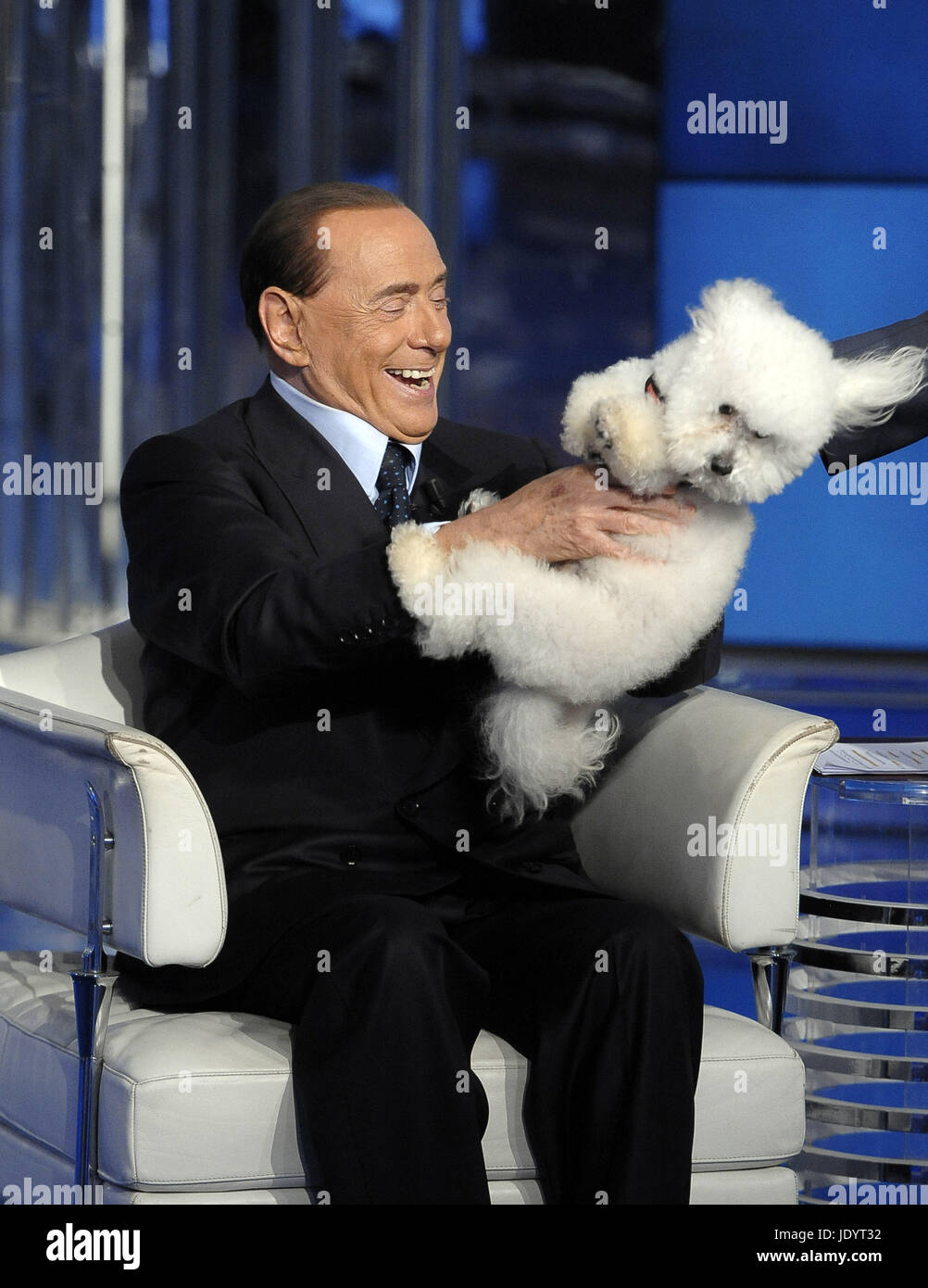Roma, Trasmissione " Porta a Porta" . Pictured : Silvio Berlusconi ...