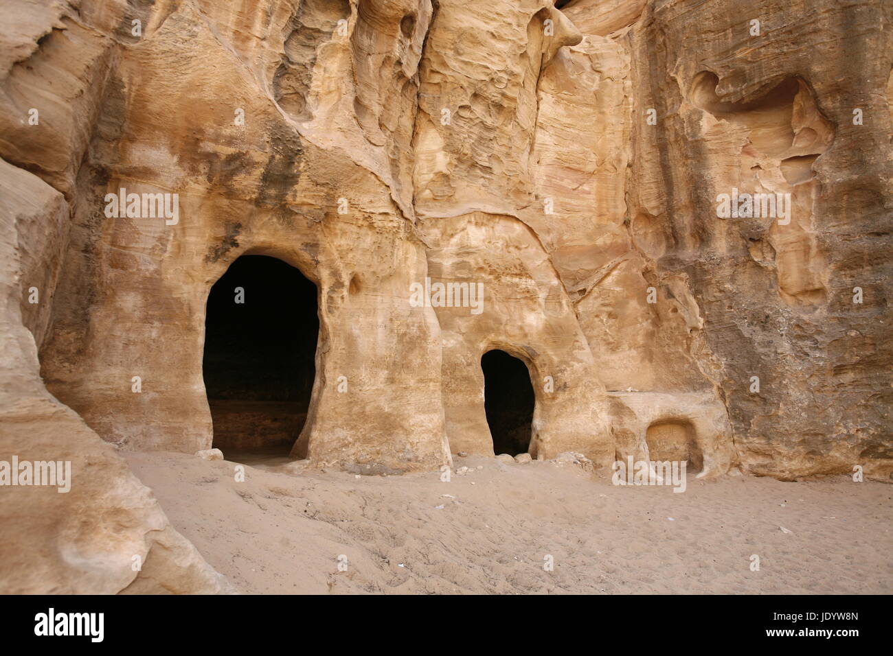 The Treasury of the little Petra in the Temple city of Petra in Jordan ...
