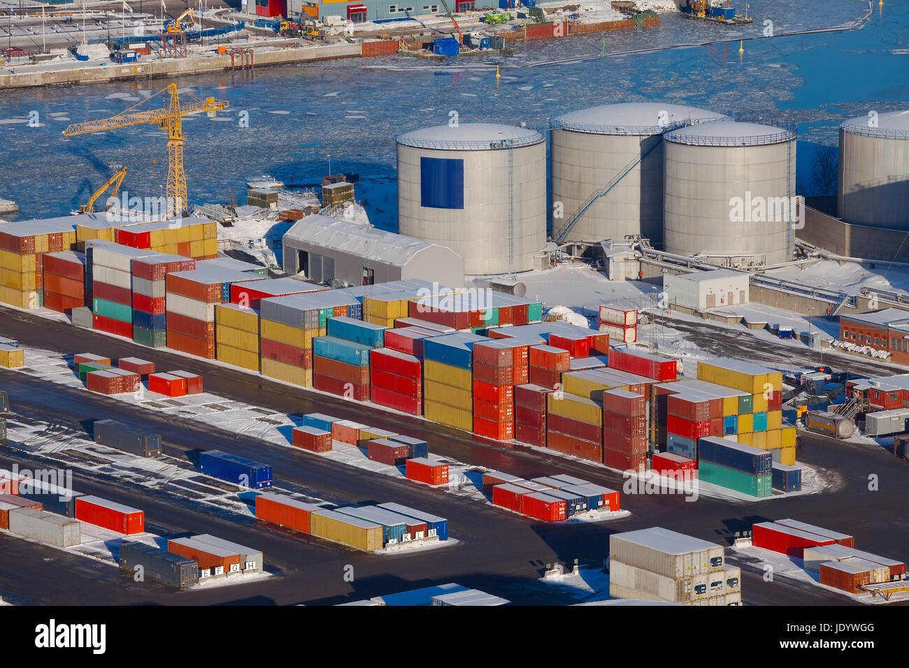 Heavy containers in a dock Stock Photo - Alamy