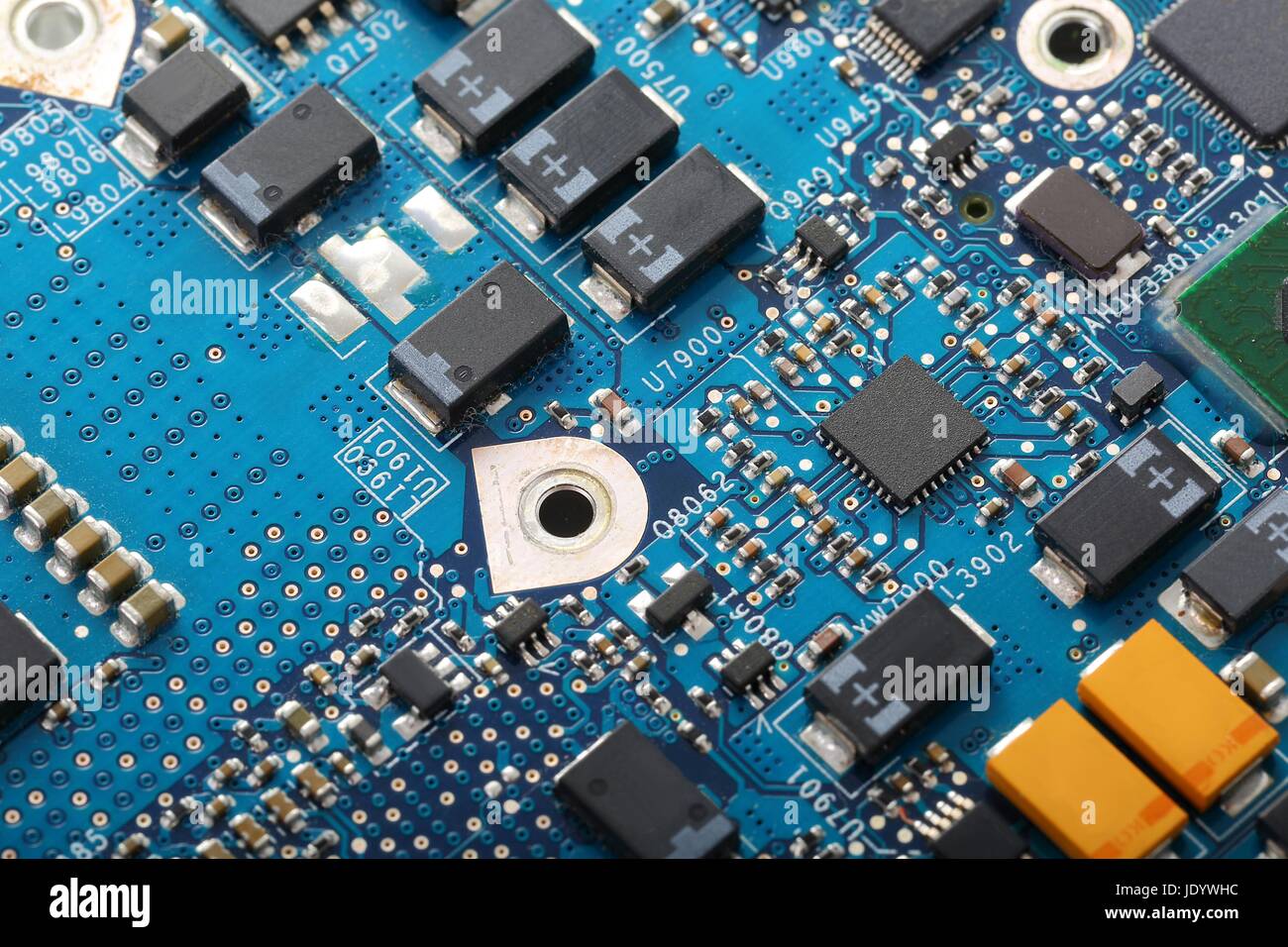 Circuit board with electronic components Stock Photo - Alamy