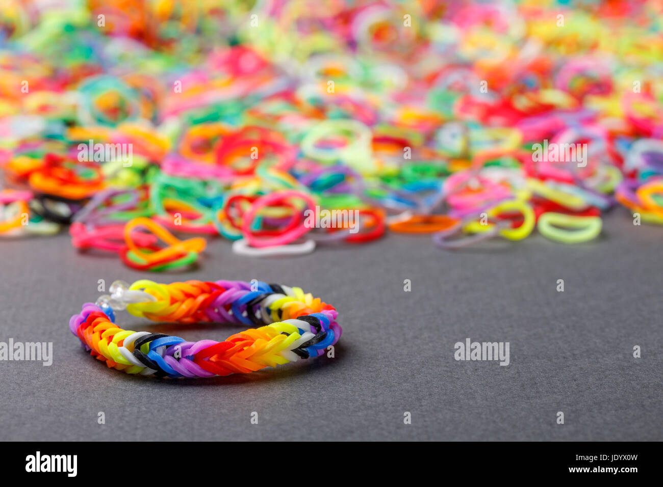 Rainbow loom rubber bands hi-res stock photography and images - Alamy