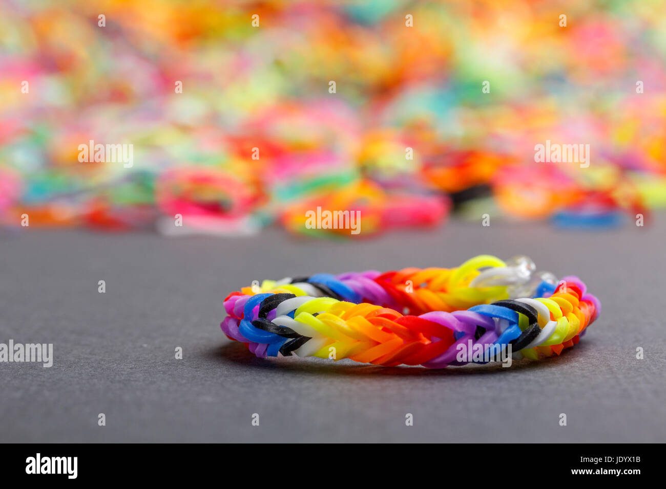 Colorful of elastic rainbow loom bands Stock Photo - Alamy