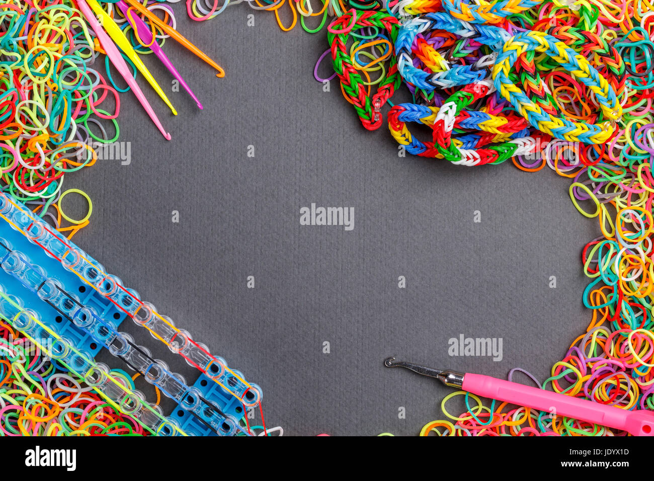 Set of colorful elastic loom bands Stock Photo - Alamy