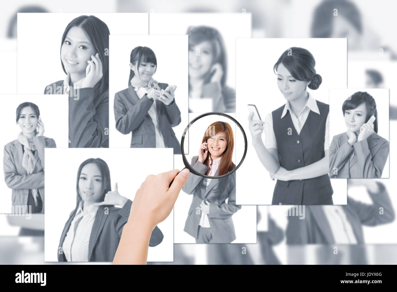 Concept of human resources, choose the right person from the people ...