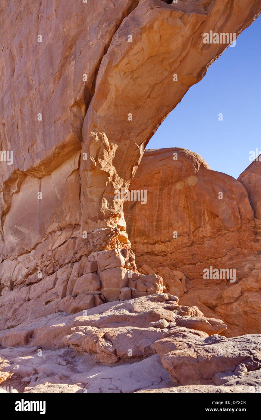 Iconic Windows sandstone arch formation in Arches National Park in ...
