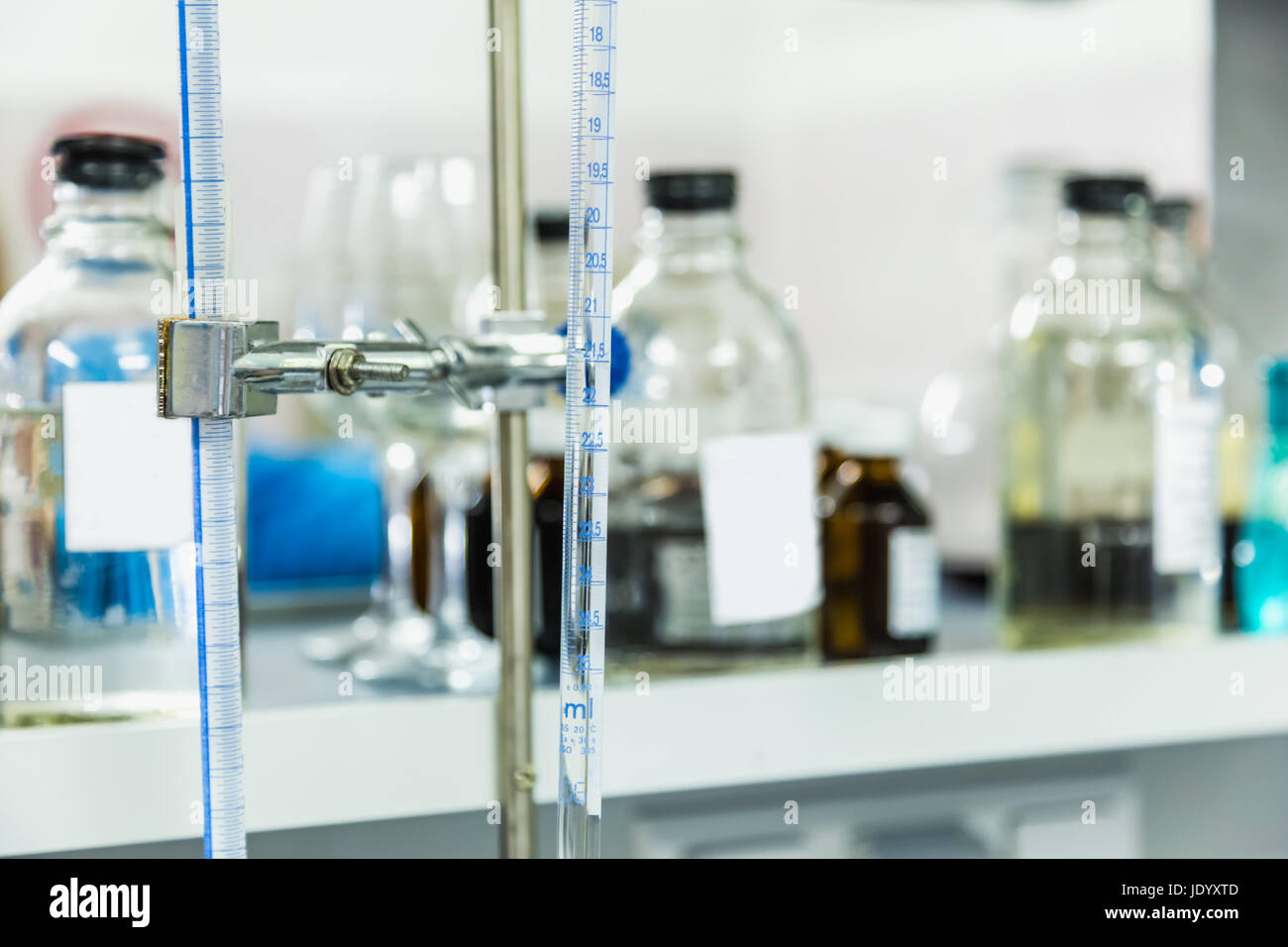 Research laboratory glass measuring equipment Stock Photo - Alamy